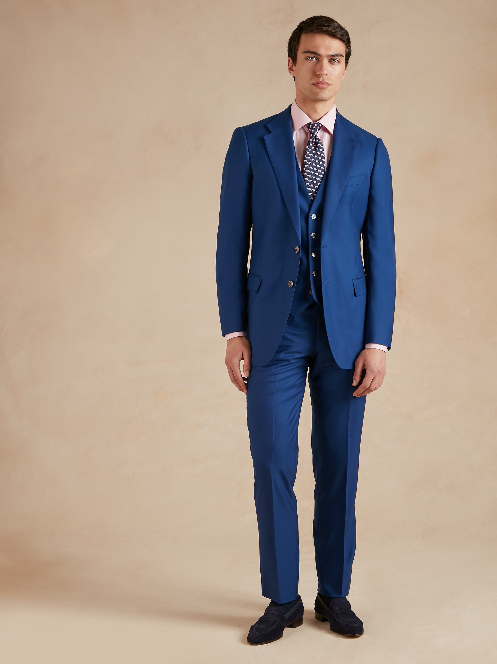 Mayfair Suit Loro Piana Super 150s Wool - Royal Blue | Men's Business Suits | Oliver Brown, London