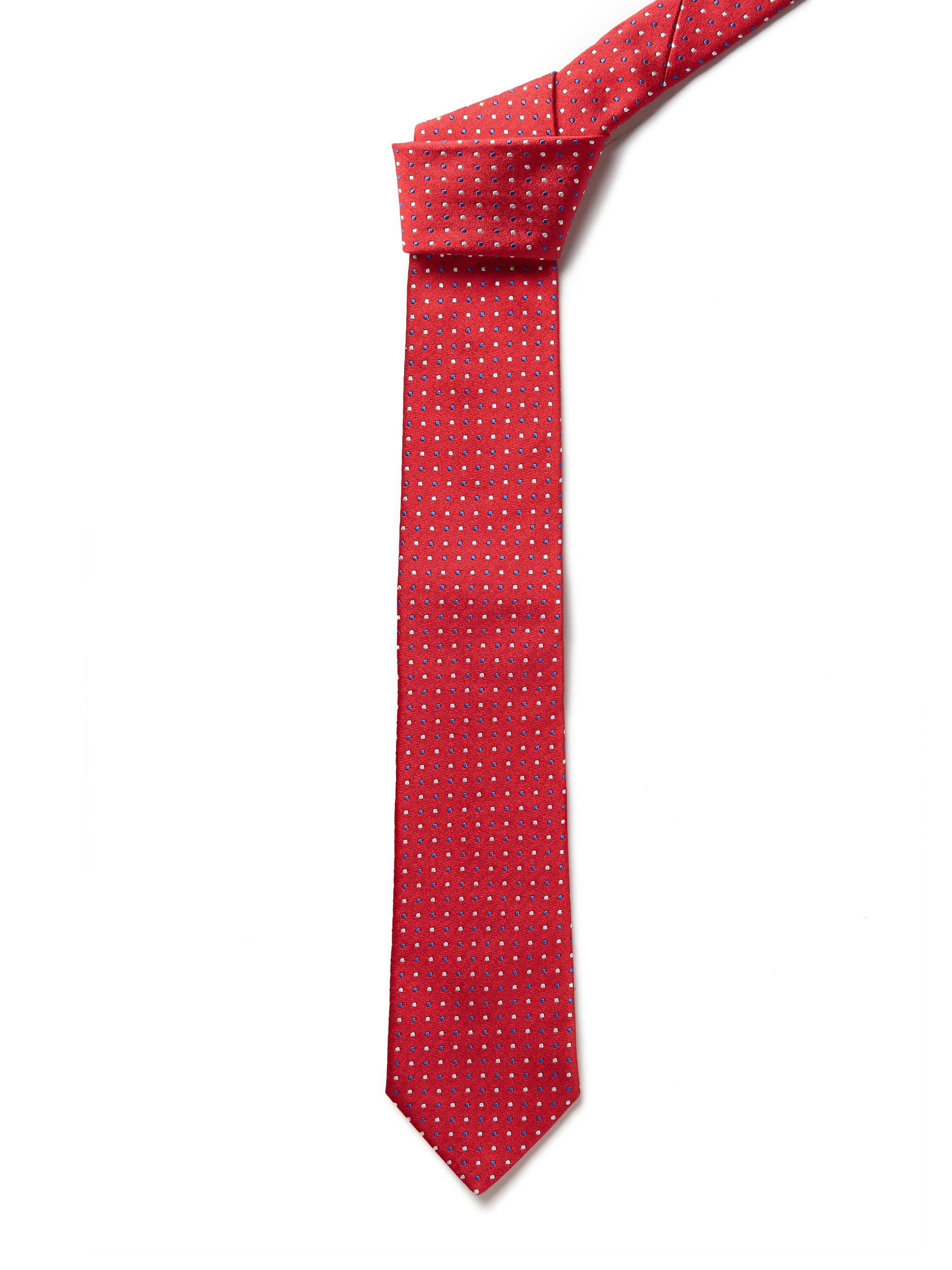 Italian Silk Multi Spot Tie - Red | Men's Silk Ties | Oliver Brown, London