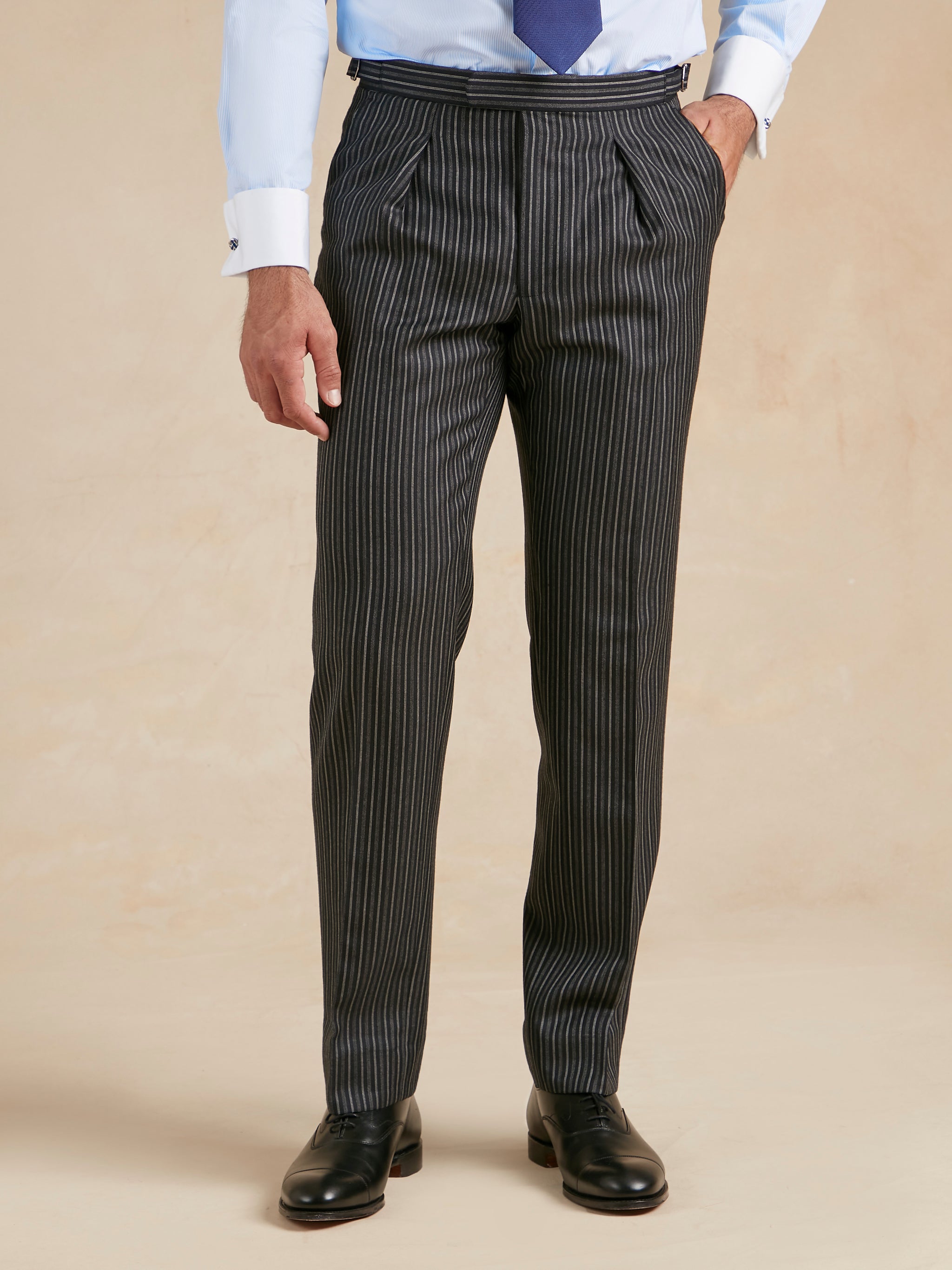 Pleated Morning Trousers - Classic Striped | Men's Morning Trousers ...