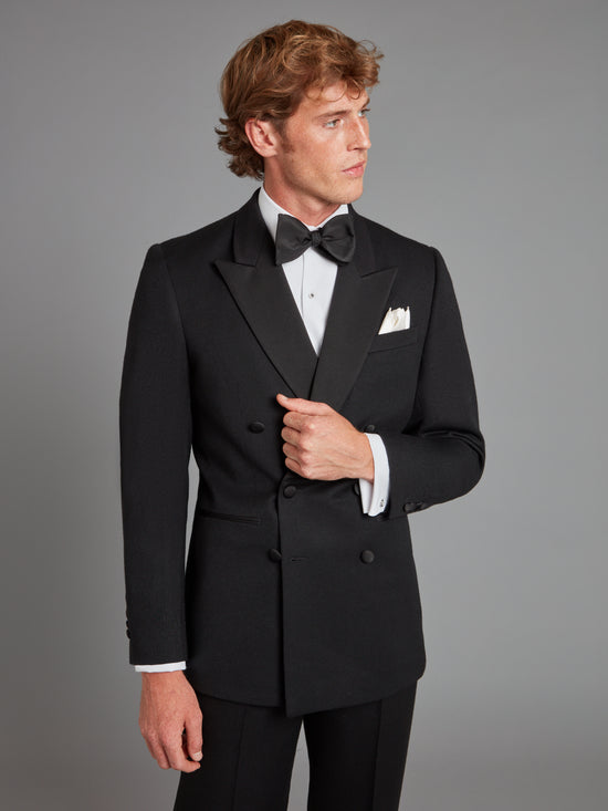 Beaufort Dinner Jacket - Black Barathea | Men's Dinner Jackets | Oliver ...