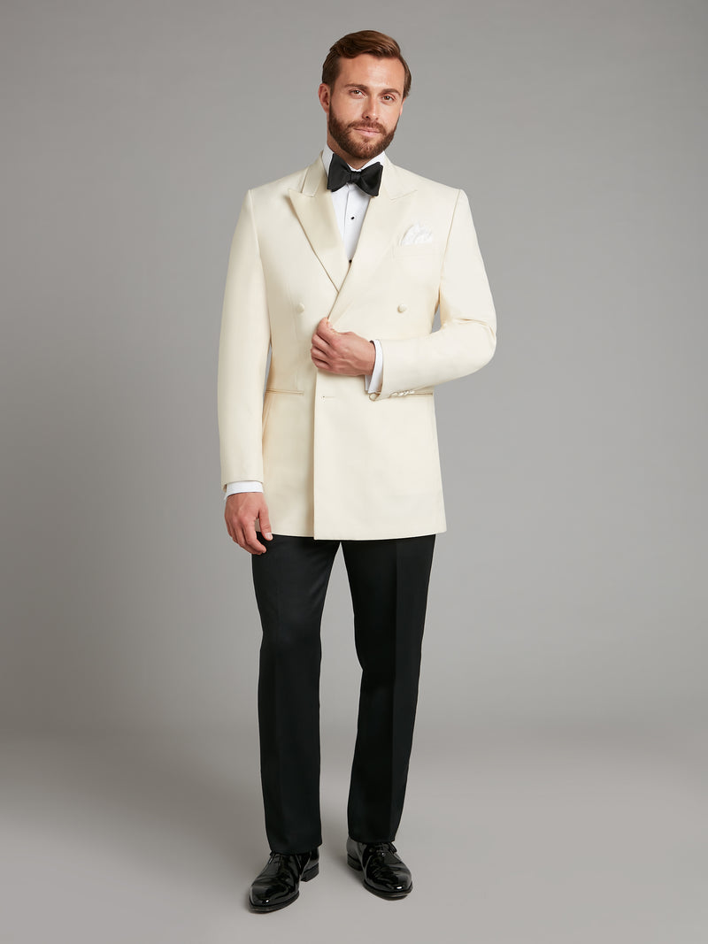 Beaufort Dinner Jacket - White Barathea | Men's Dinner Jackets | Oliver ...
