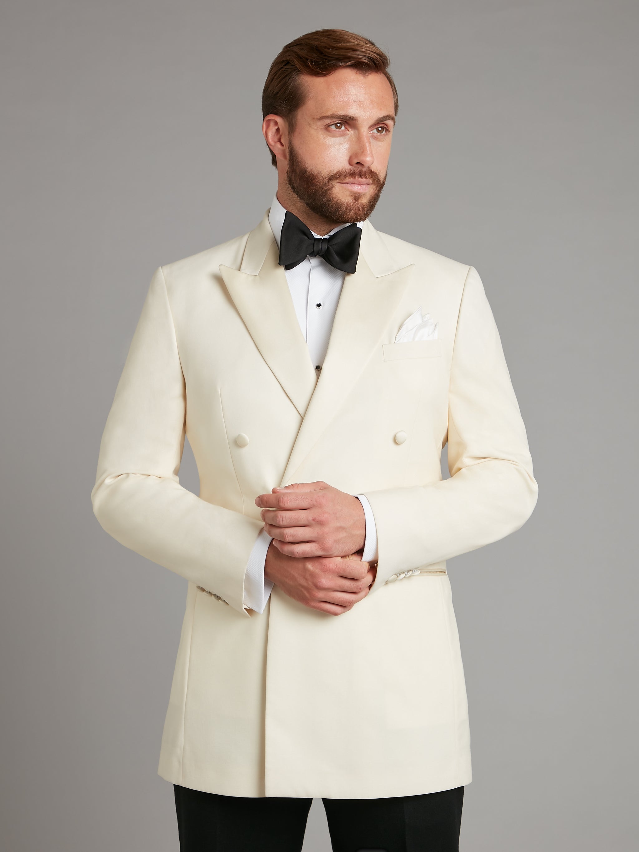 Beaufort Dinner Jacket - White Barathea | Men's Dinner Jackets | Oliver ...