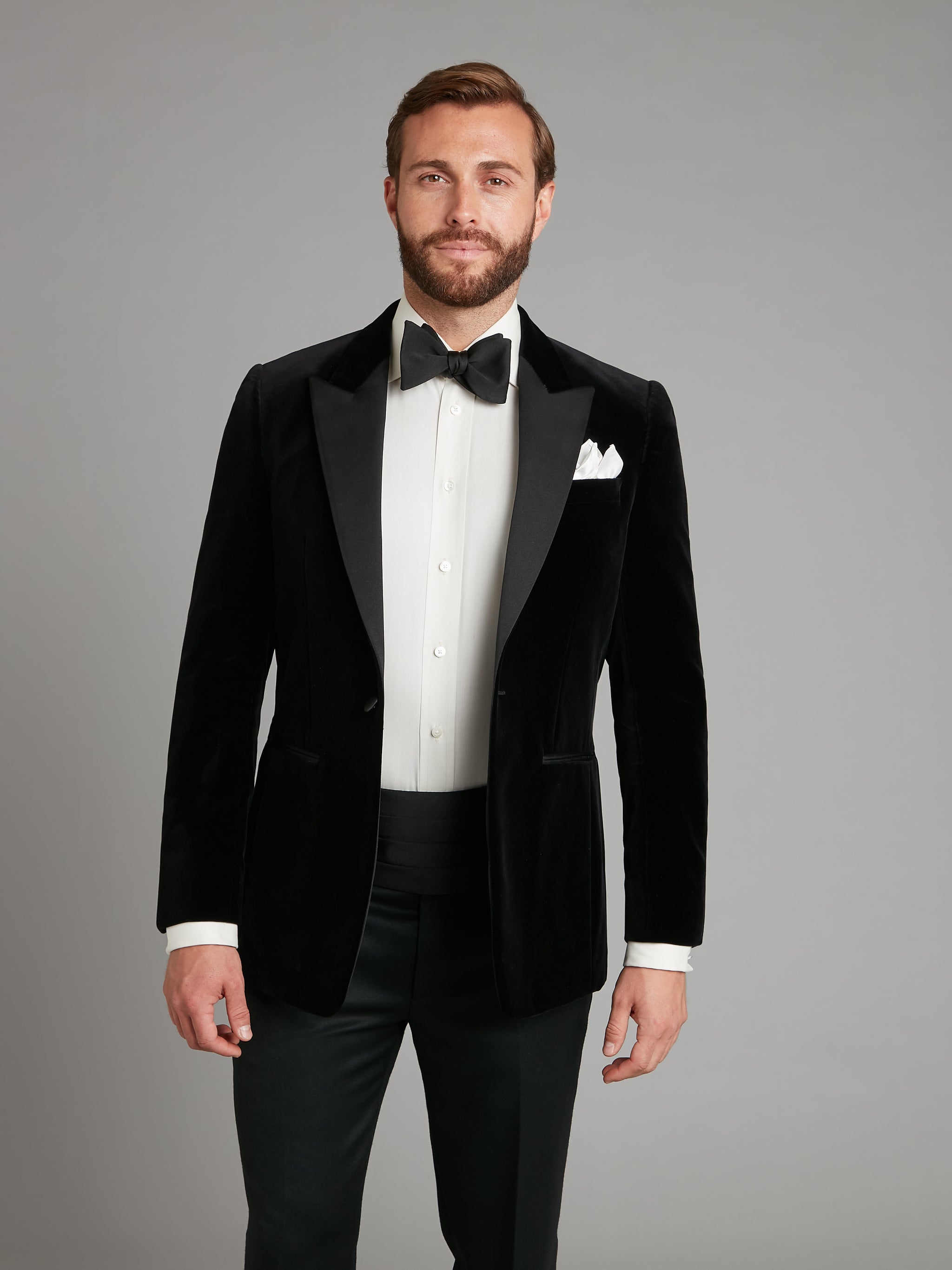 Carlyle Smoking Jacket - Black Velvet | Men's Smoking Jackets | Oliver ...