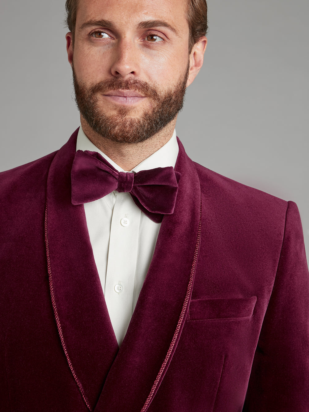 Caversham Smoking Jacket - Burgundy Velvet | Men's Smoking Jackets ...