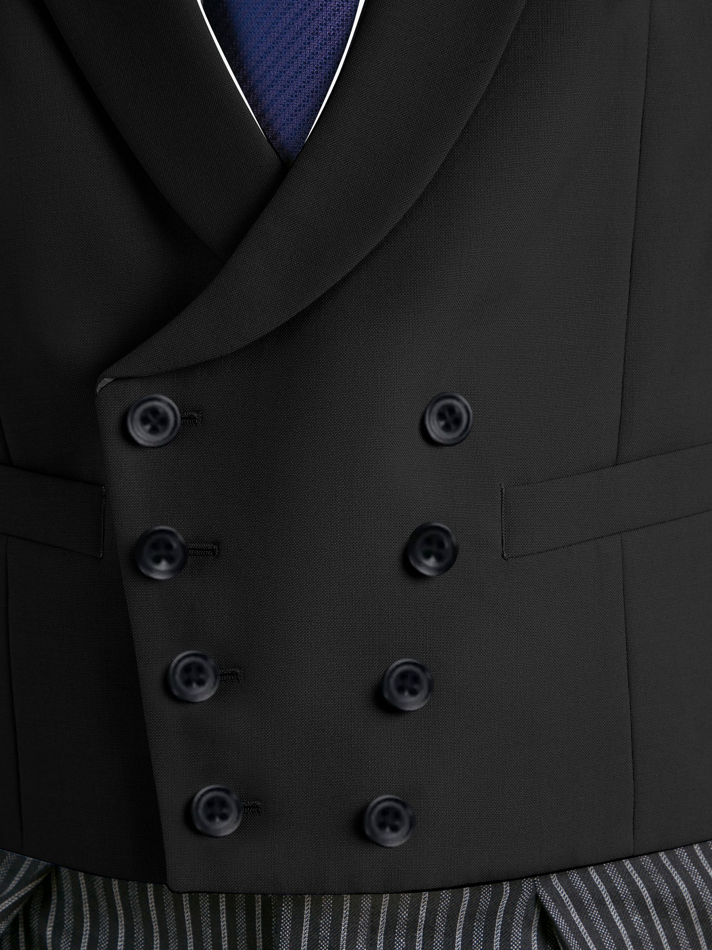 Double Breasted Morning Waistcoat - Black | Men's Waistcoats | Oliver ...