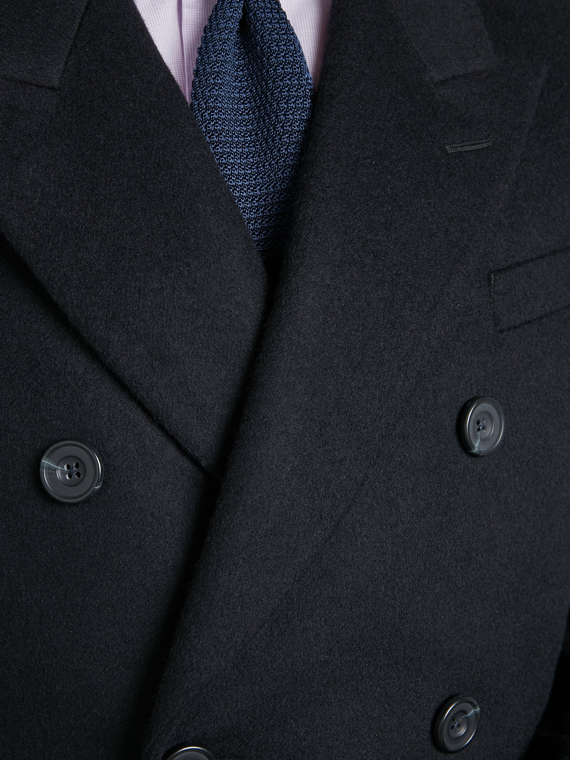 Double Breasted Overcoat Cashmere Blend - Navy | Men's Overcoats ...