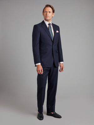 Eaton Suit - Navy Herringbone | Men's Business Suits | Oliver Brown, London