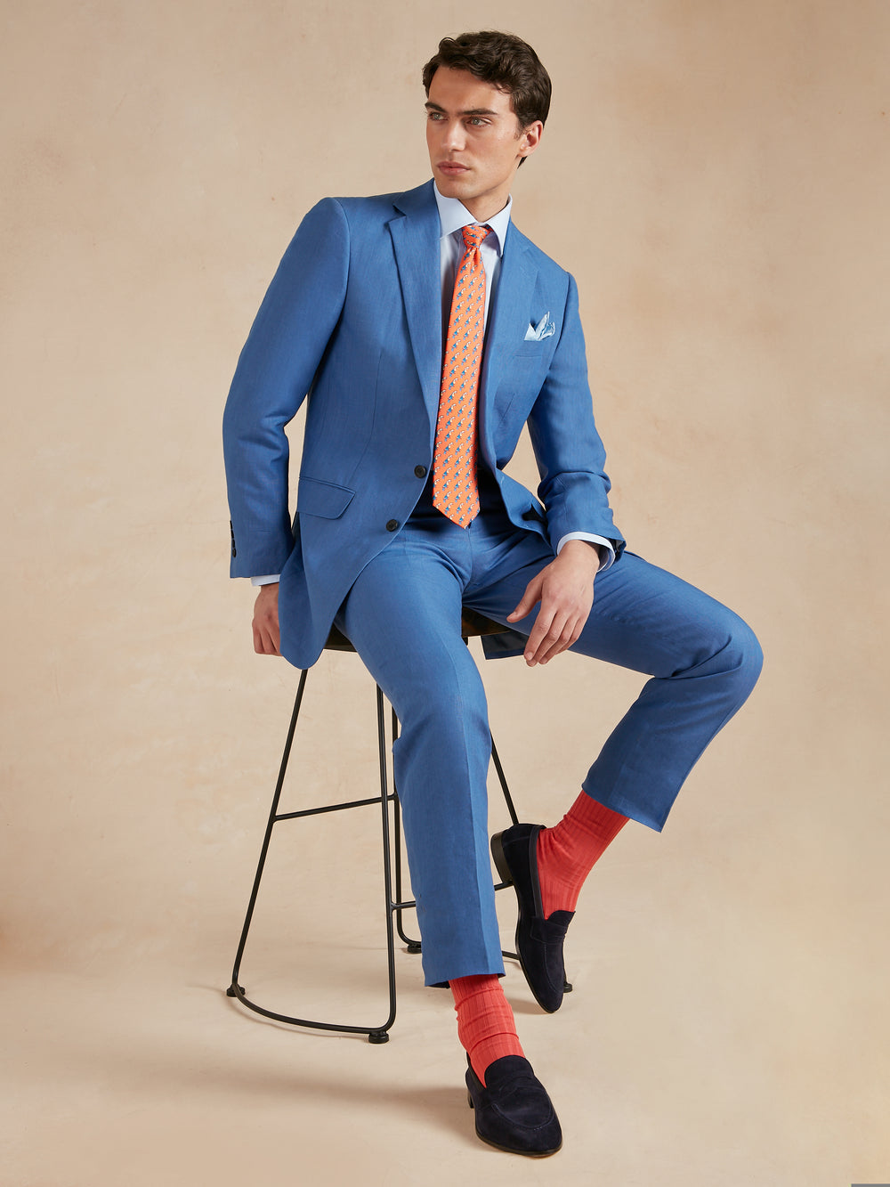 Eaton Jacket - Cobalt Blue Linen | Men's Linen Jackets | Oliver Brown ...