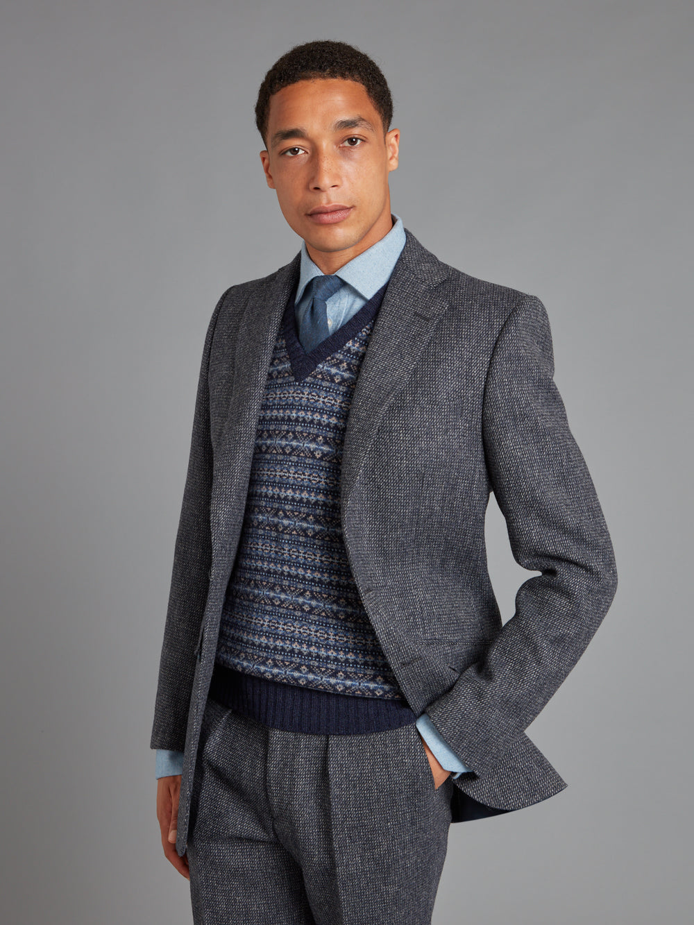 Eaton Jacket - Navy Nailhead Tweed | Men's Tweed Jackets | Oliver Brown ...