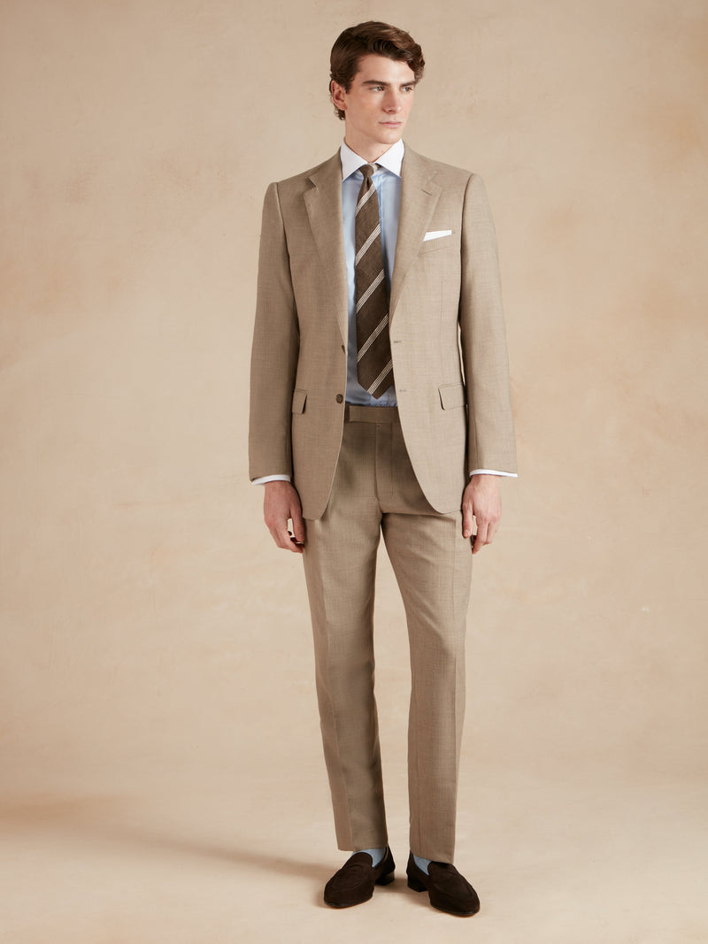 Eaton Tropical Worstead Suit - Beige Brown | Men's Tailored Suits ...