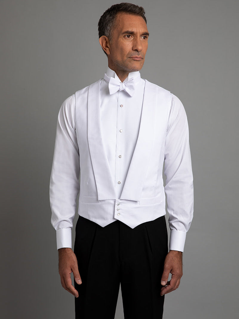 Marcella Waistcoat, Backless - White | Men's Waistcoats | Oliver Brown ...