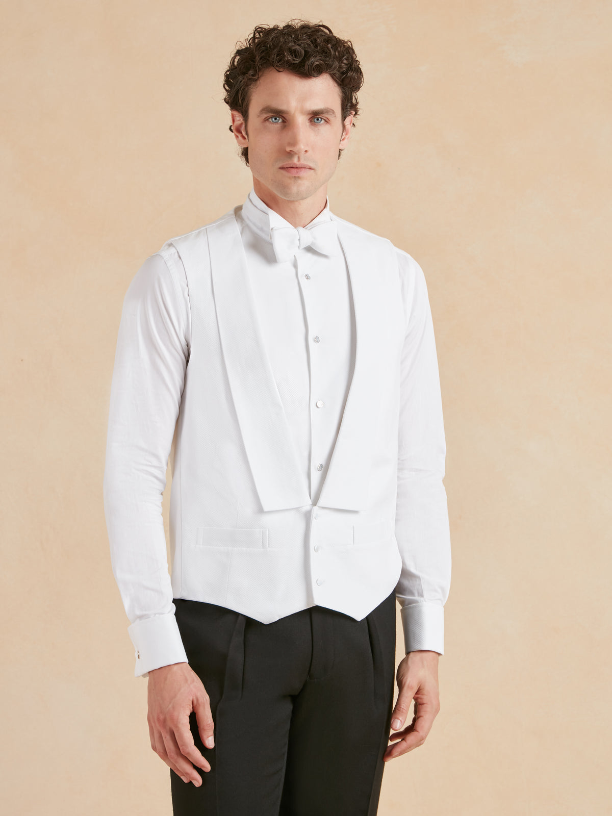 Marcella Waistcoat, Backed - White | Men's Evening Waistcoats | Oliver ...