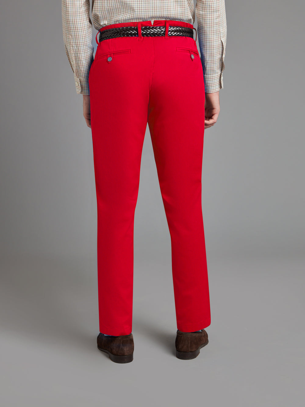 Brompton Chinos - Bright Red | Men's Casual Trousers | Oliver Brown, London