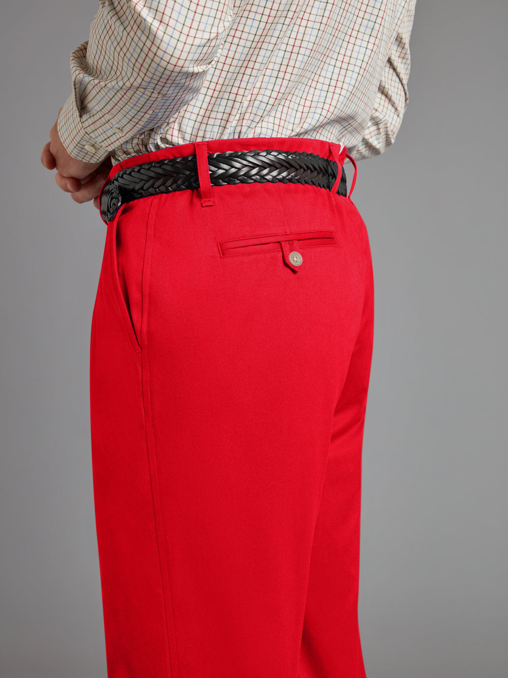 Brompton Chinos - Bright Red | Men's Casual Trousers | Oliver Brown, London