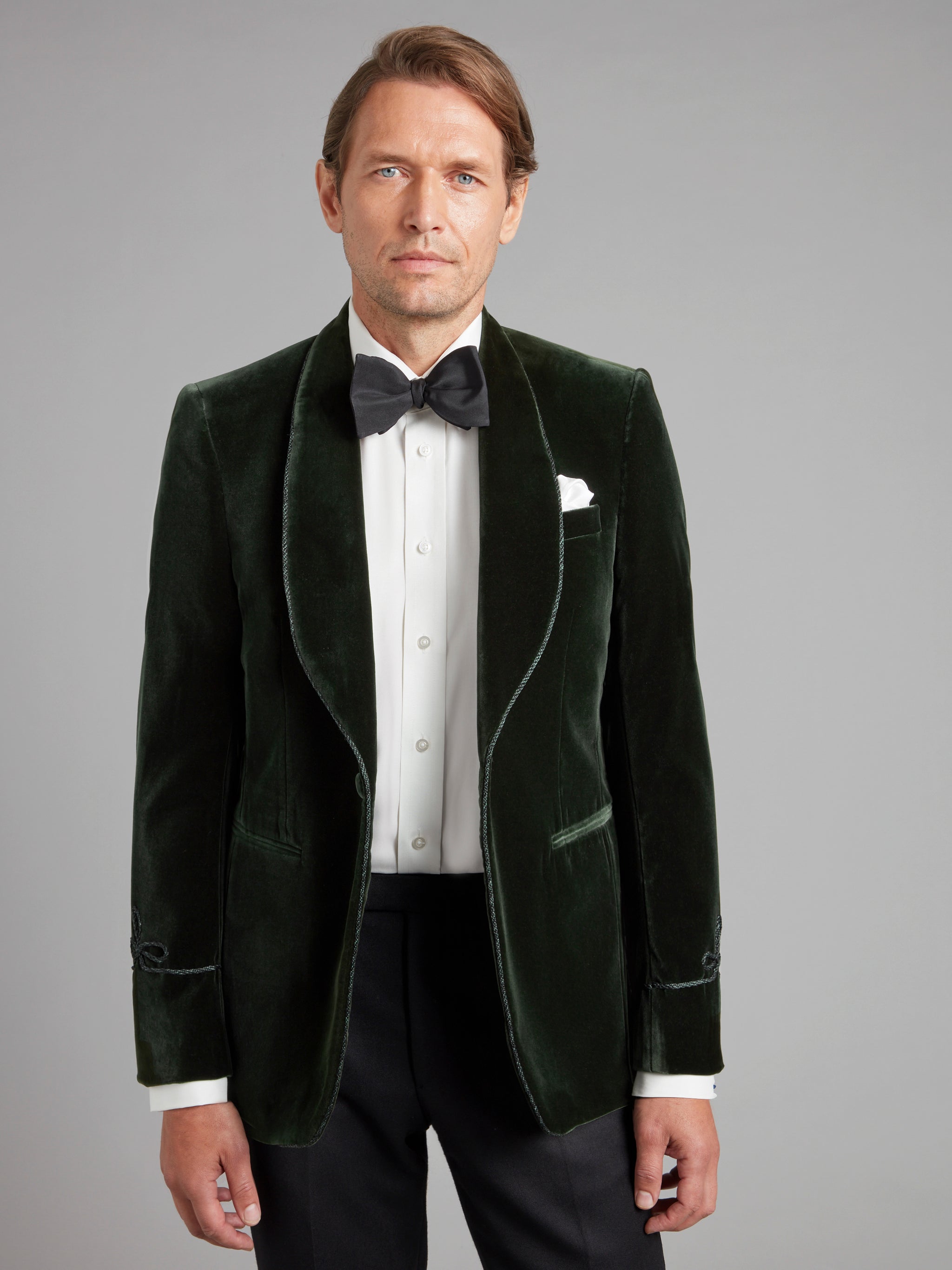 Pembroke Smoking Jacket - Green Velvet | Men's Smoking Jackets | Oliver ...