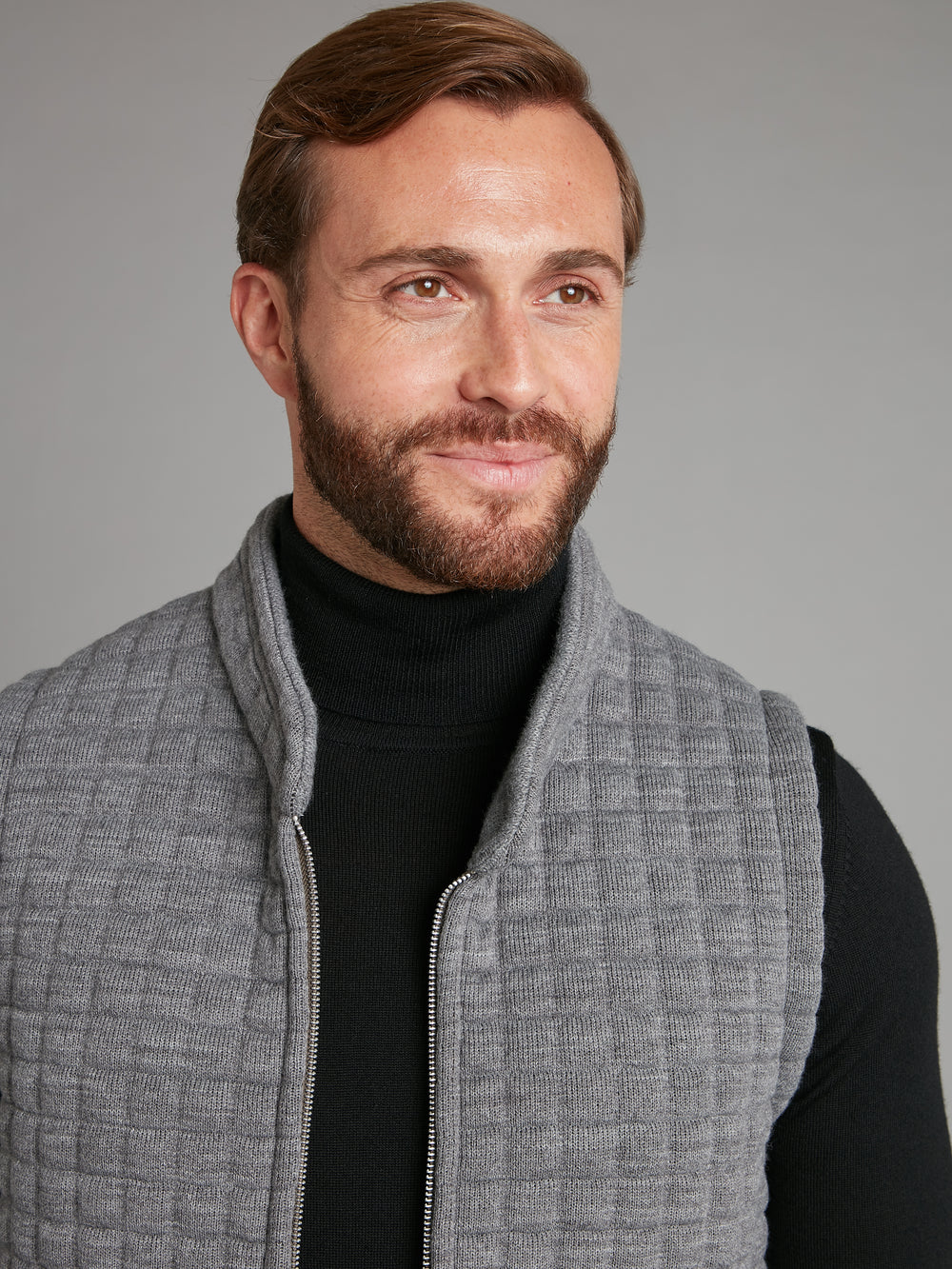 Quilted Thermatex Gilet - Grey | Men's Zip-up Gilets | Oliver Brown, London