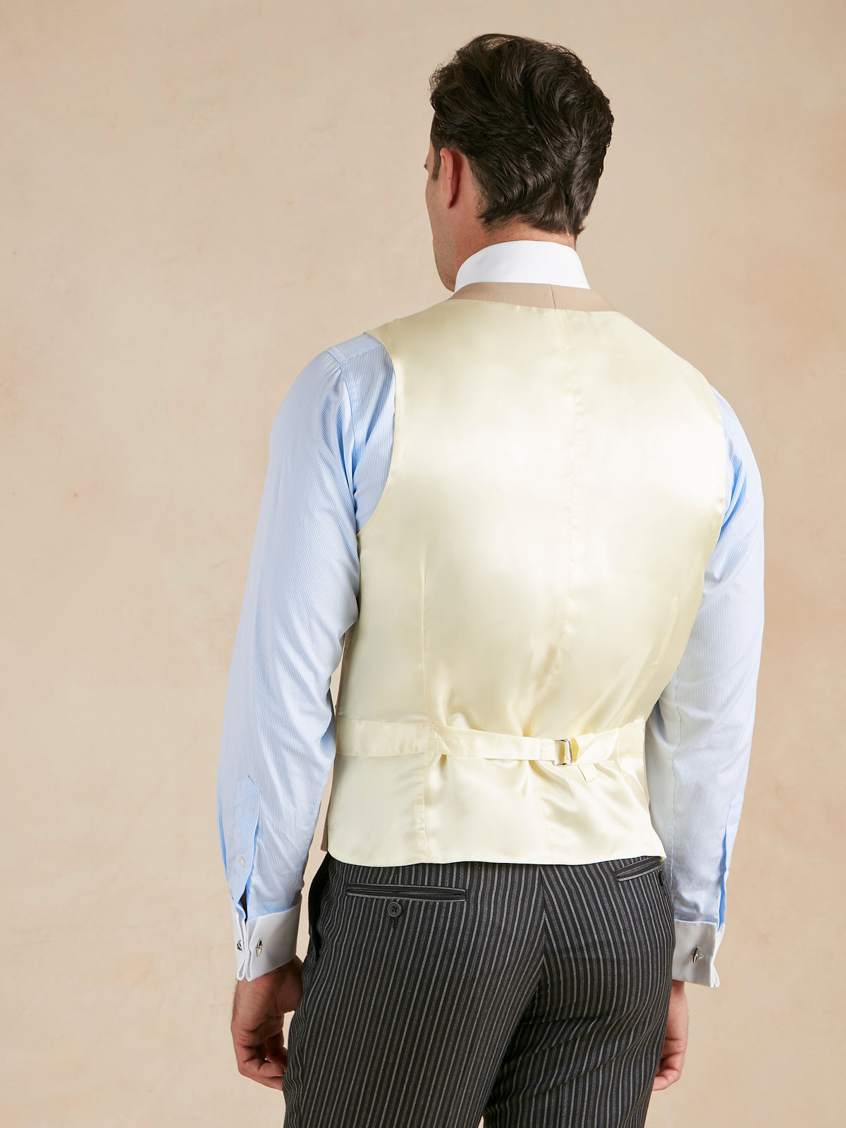 Single Breasted Wool Waistcoat - Buff | Men's Morning Waistcoats ...
