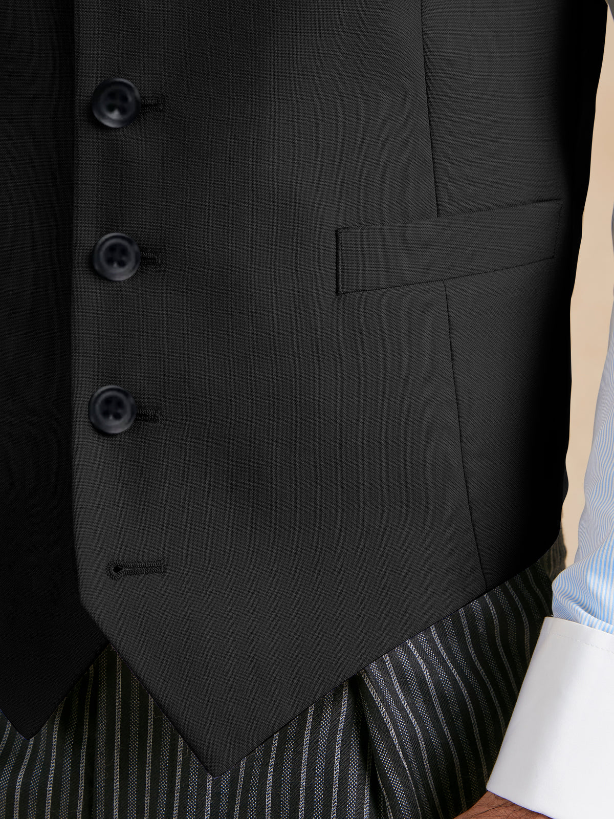 Single Breasted Morning Waistcoat - Black | Men's Waistcoats | Oliver ...