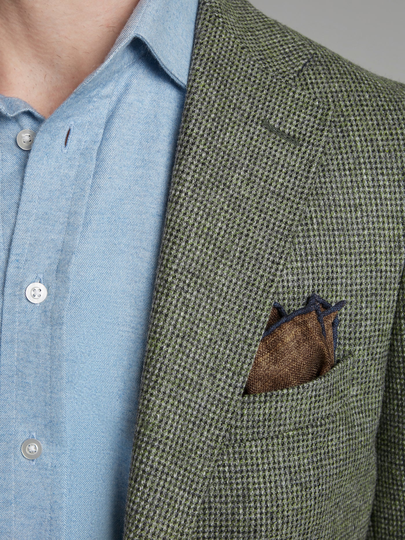 Unstructured Jacket - Nailhead Cool Sage | Men's Tweed Jackets | Oliver ...