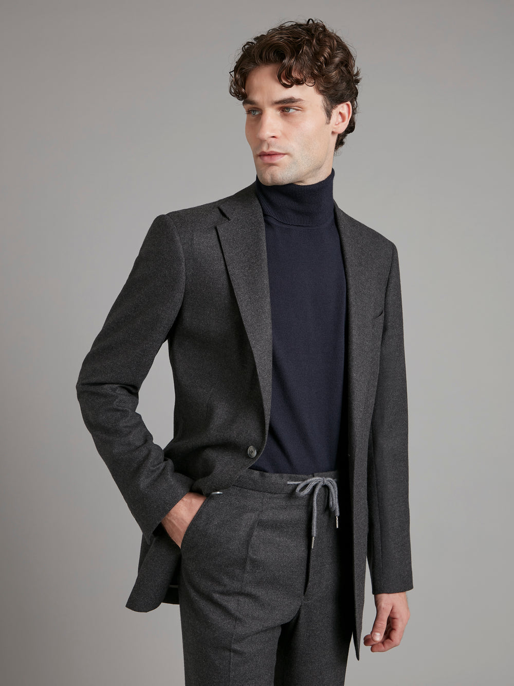 Unstructured Jacket Drago Flannel - Dark Grey | Men's Casual Jackets ...