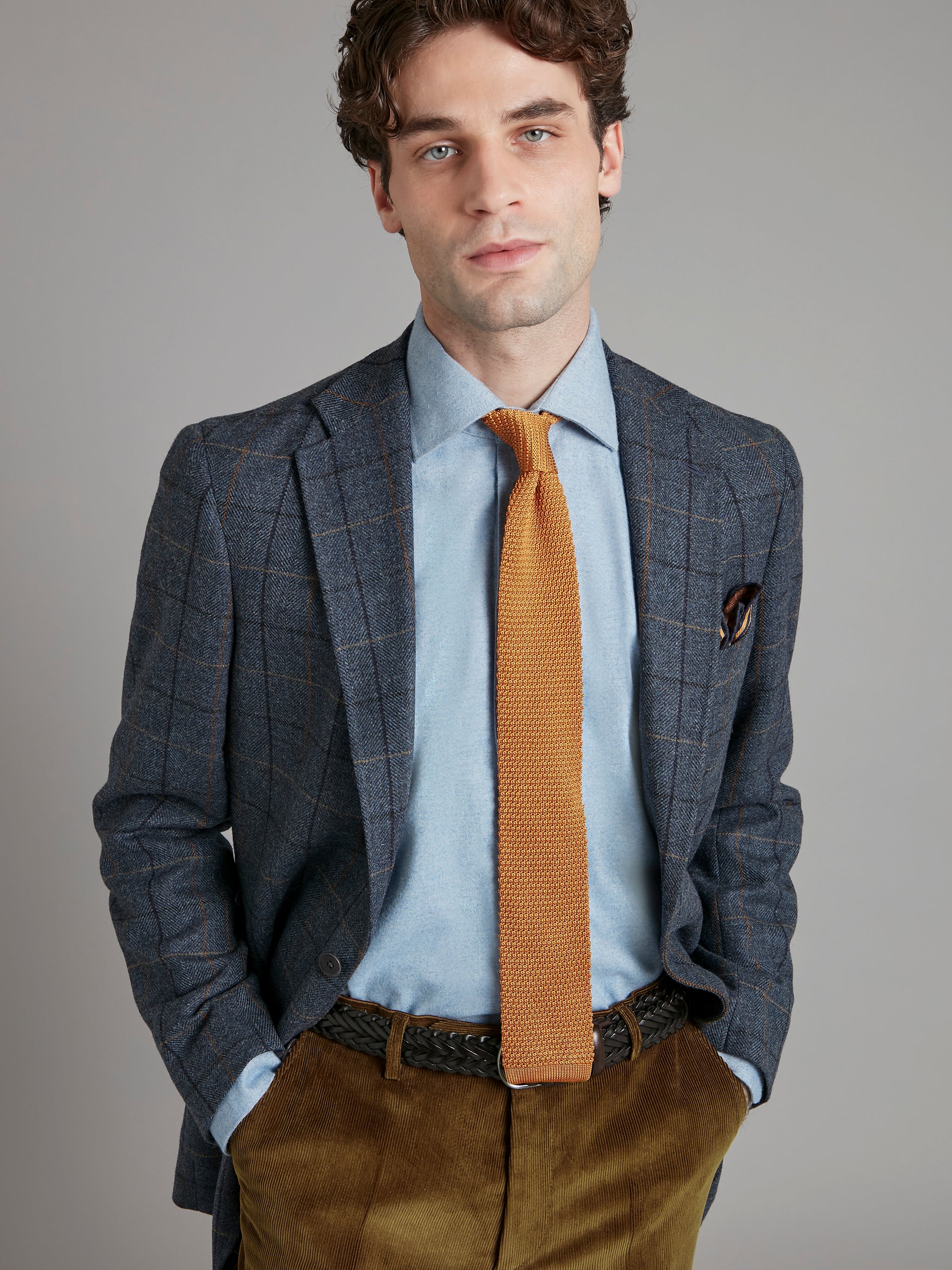 Unstructured Jacket - Blue Wool Windowpane | Men's Casual Jackets ...