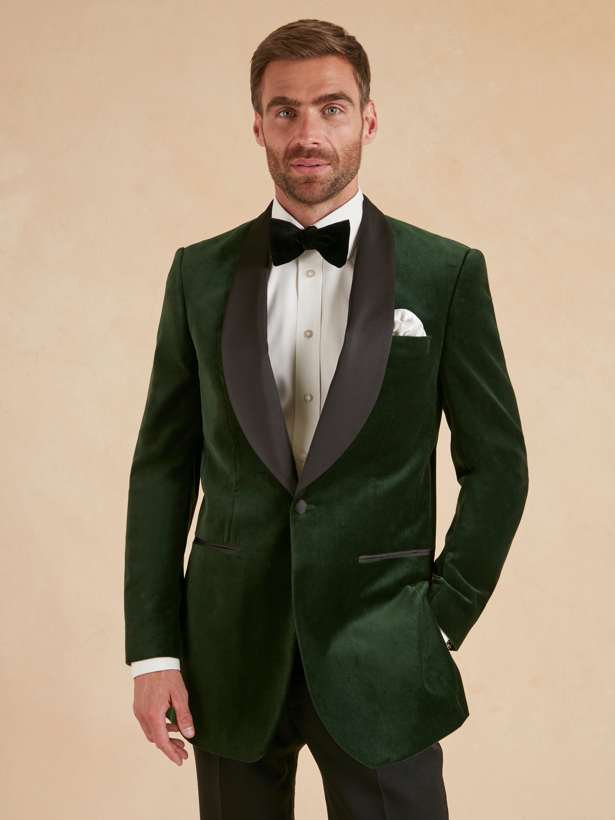 Whittaker Smoking Jacket - Green Velvet | Men's Smoking Jackets ...