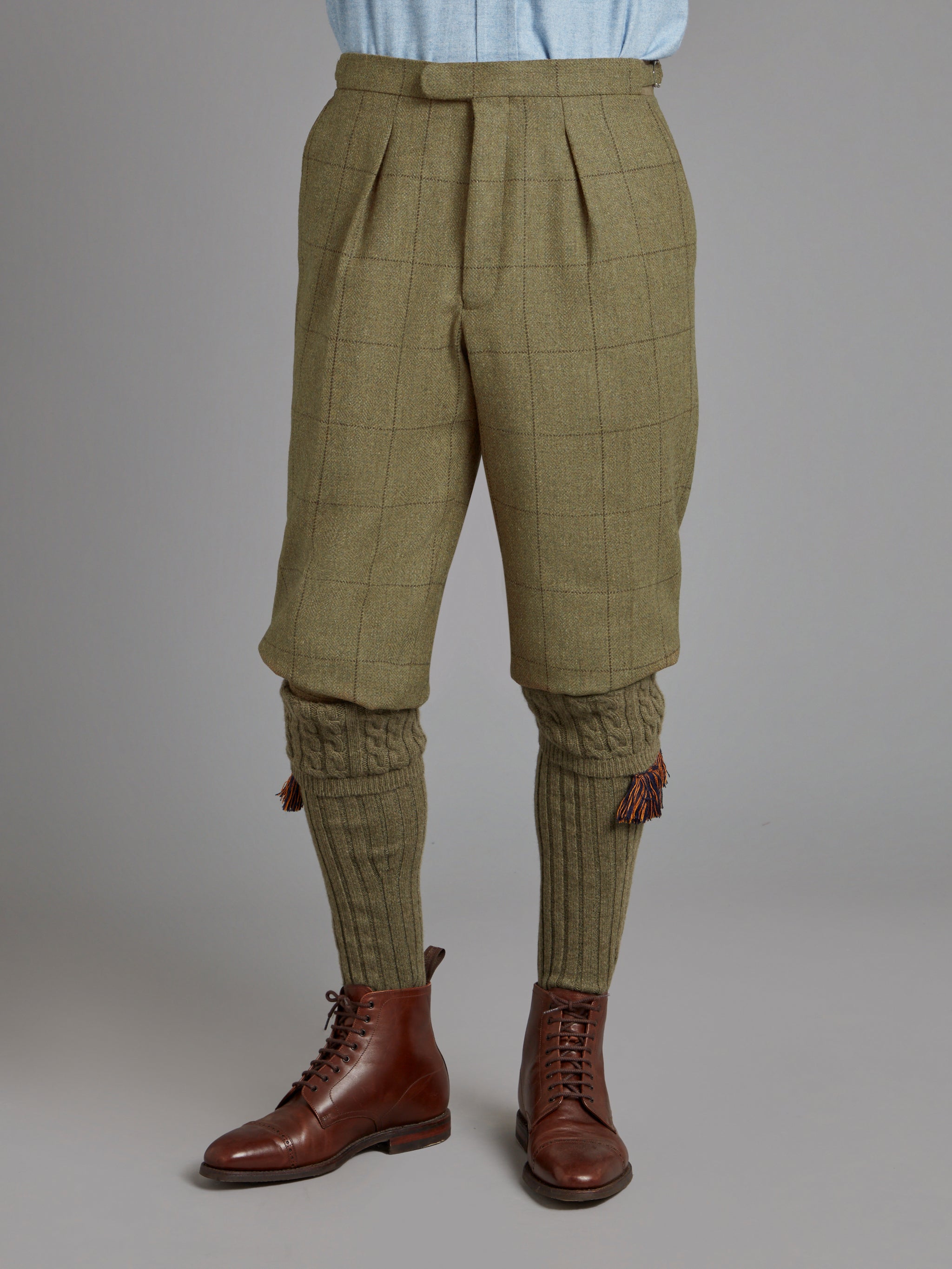 Breeks - Moss Windowpane Tweed | Men's Breeks | Oliver Brown, London