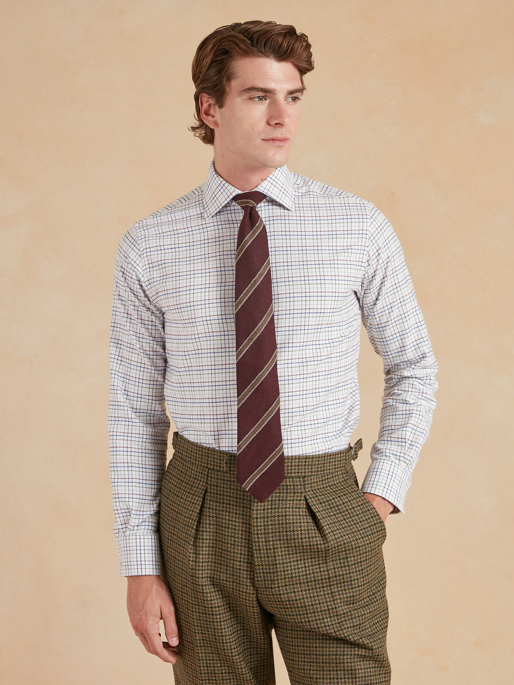 Tattersall Shirt - Woodland Check | Men's Casual Shirts | Oliver Brown ...