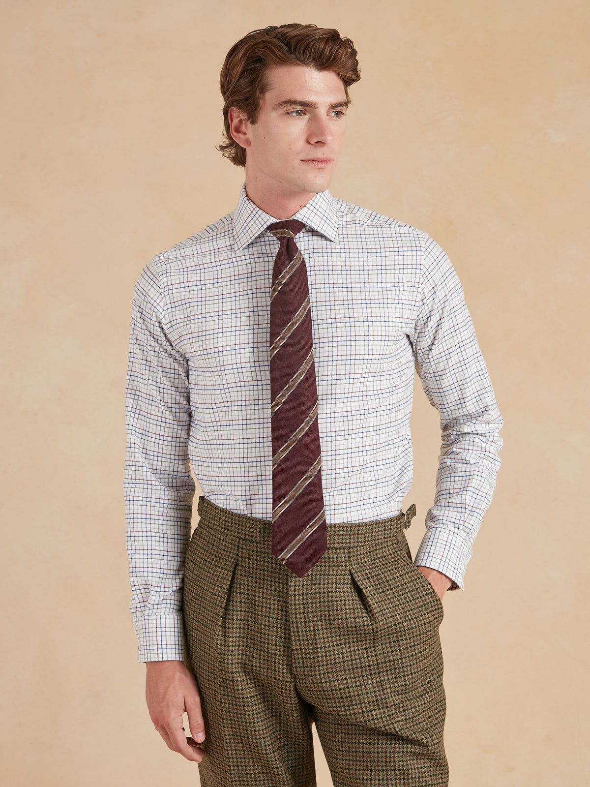 Tattersall Shirt - Woodland Check | Men's Casual Shirts | Oliver Brown ...