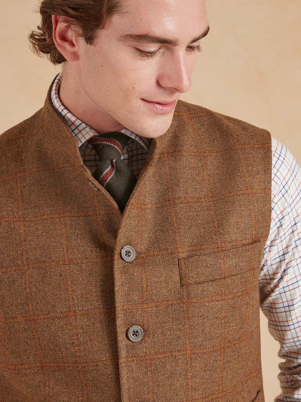 Gilet - Ambermoore Plaid | Men's Tweed Gilets | Oliver Brown, London