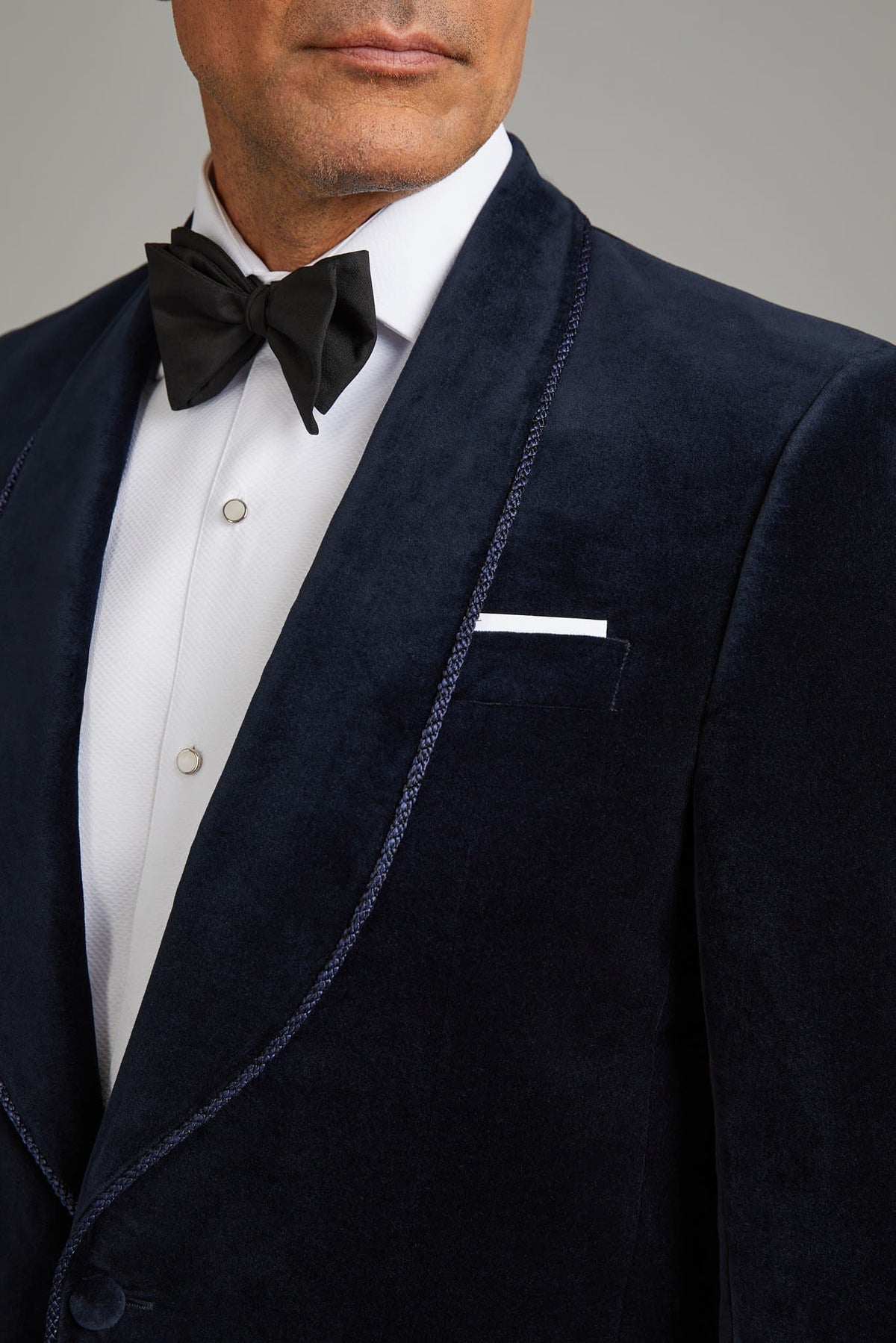 Pembroke Smoking Jacket - Navy Velvet | Men's Smoking Jacket | Oliver ...