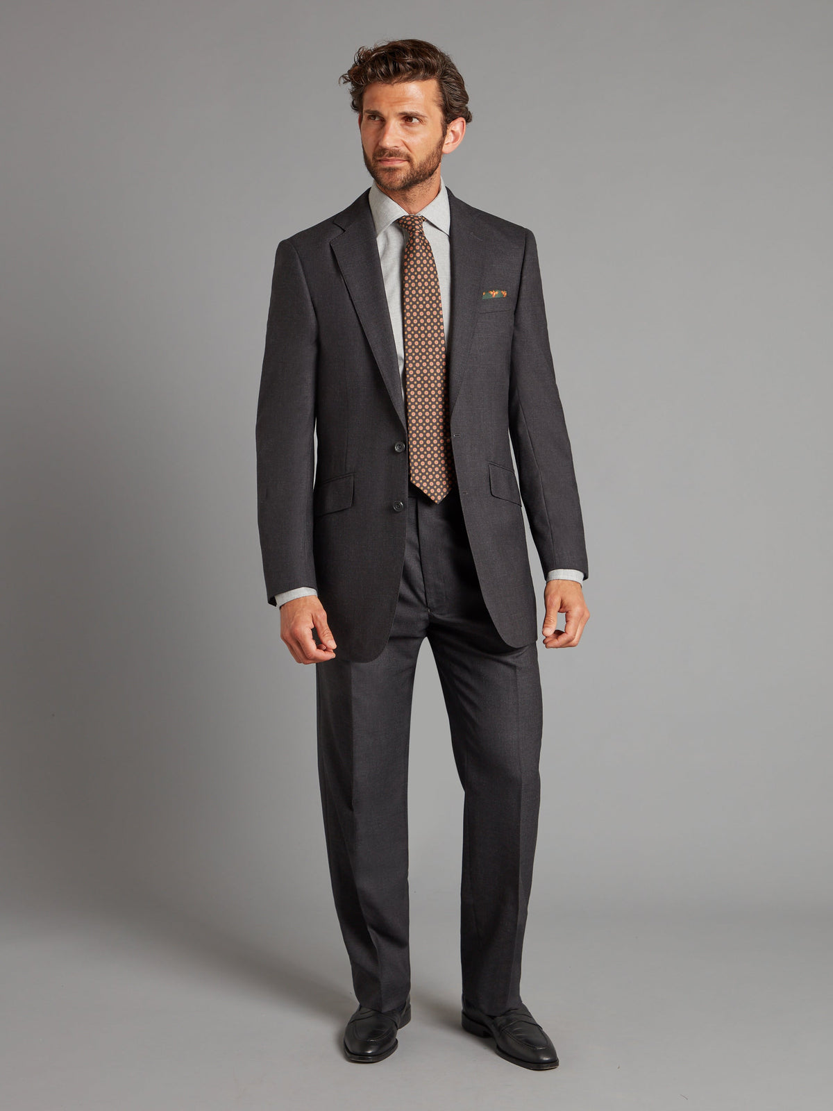 Eaton Classic Fit Suit - Grey Plain Weave Lightweight Wool | Men's ...