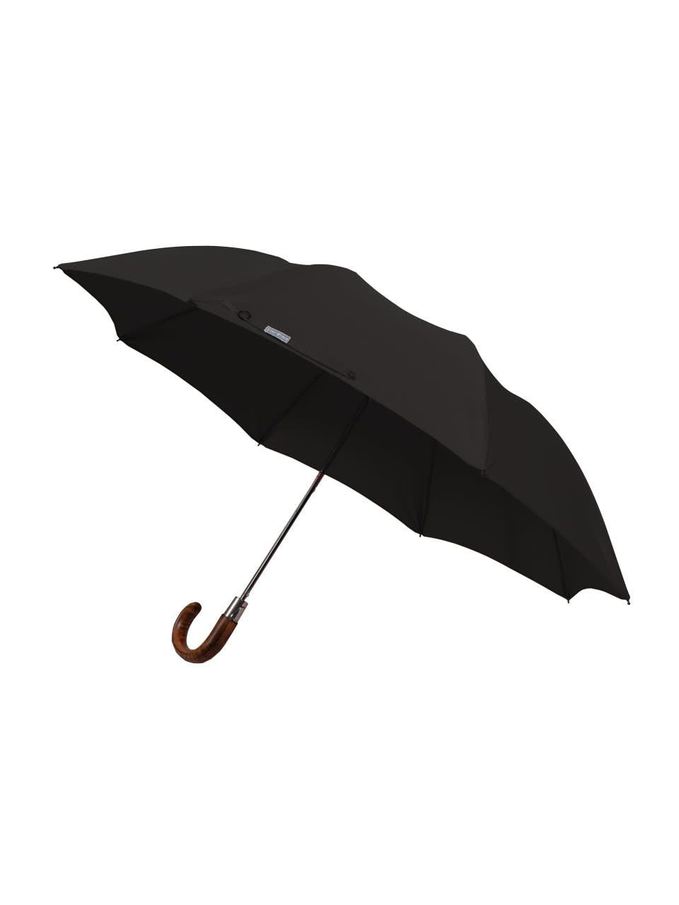Folding Umbrella Maple - Black | Umbrellas | Oliver Brown, London