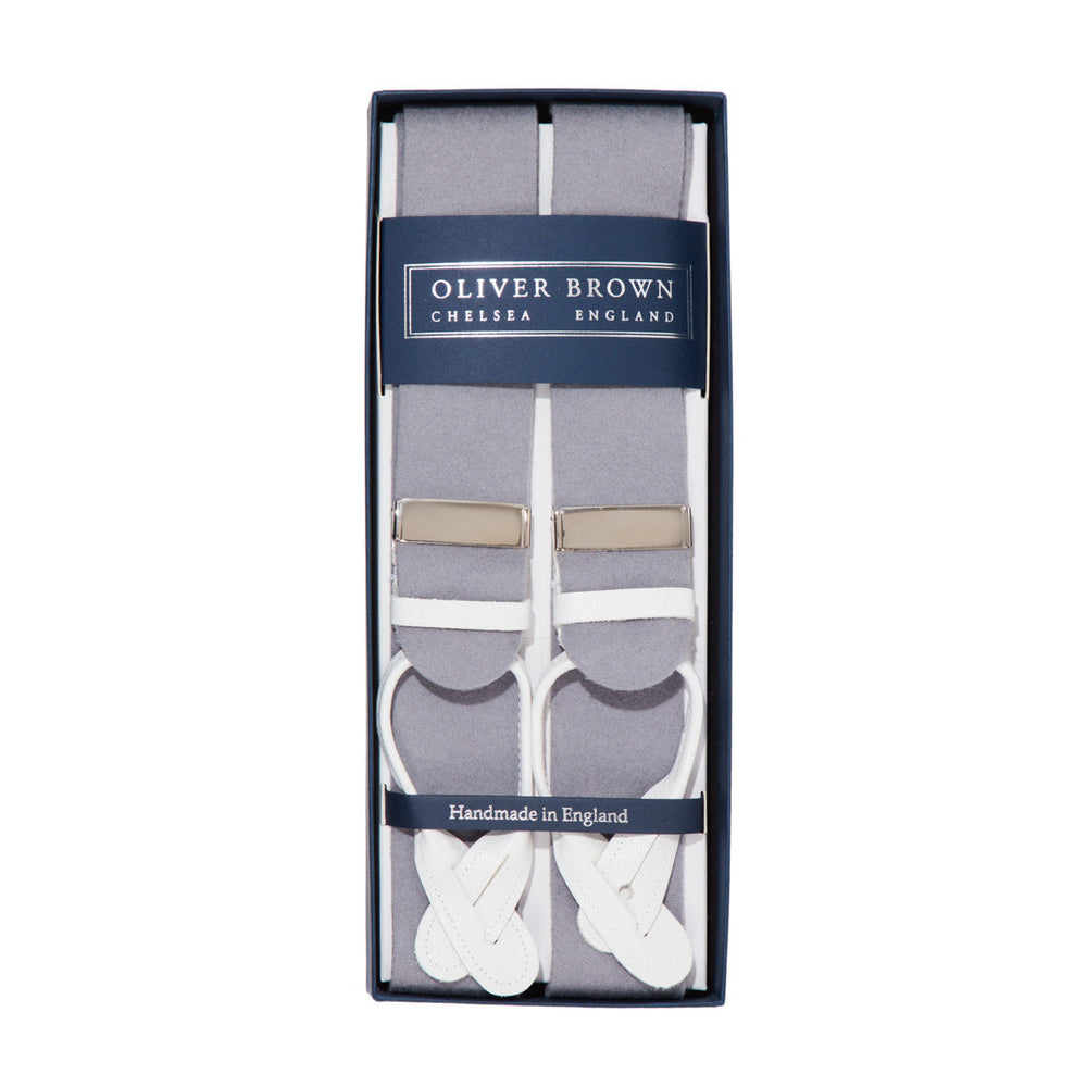 Felt Braces - Grey | Men's Felt Braces | Oliver Brown, London